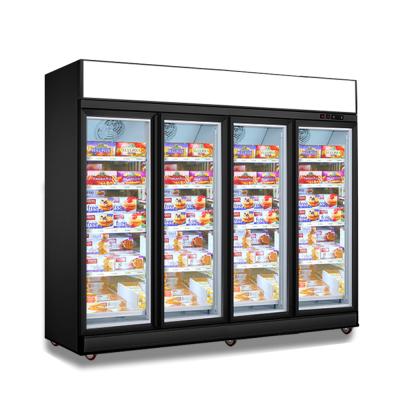 China Commercial Upright Vertical Cooler and Freezer Glass Door Display Showcase for sale