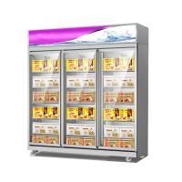 China Industrial Upright Frost - Free Glass Door Seafood Freezer for sale