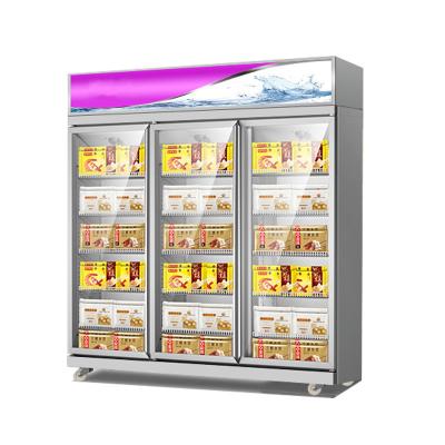 China Industrial Upright Frost - Free Glass Door Seafood Freezer for sale