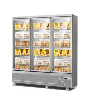 China Fan Cooling 3 Doors Display Freezer For Ice Cream And Frozen Food for sale