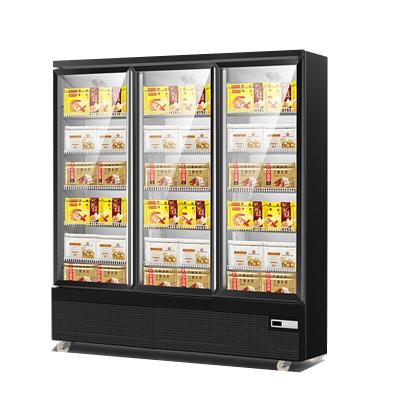 China 3 Doors Upright Freezer For Ice Cream Display for sale