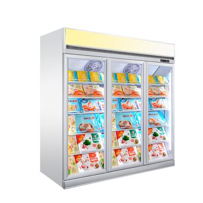 China 1-2-3-4 Glass Door Freezer Standing Refrigerated Showcase for sale