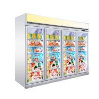 China Upright Refrigeration Glass Door Commercial Refrigerator And Freezer for sale
