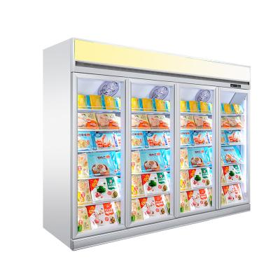 China Upright Refrigeration Glass Door Commercial Refrigerator And Freezer for sale