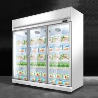 China -22 Degrees Fan Cooling Upright Triple Glass Door Ice Cream Display Freezer for sale
