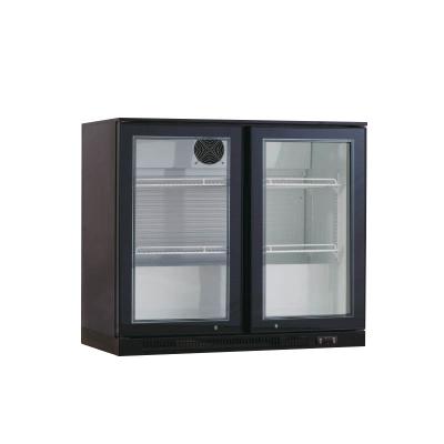China Commercial Under Counter Or Bar Top Black Single Glass Door Beer Cooler for sale