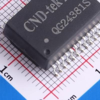 China Low Profile Surface Mount 2.5G POE Single Port Transformer Module CND-tek QG24381S for Long Haul Applications for sale