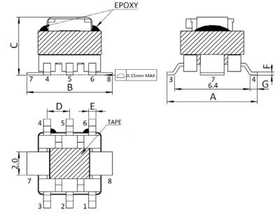 China Current sense transformer EATON ECST1V0805-1070-R with wide frequency range and compact SMT package for sale