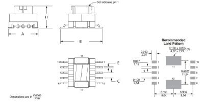 China Surface Mount Current Sense Transformer XR XRPAEE12.6-1-150TNL with EE Core and 150 Turns Ratio for sale