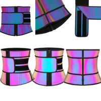 China Plus Size Waist Trainer Reflective Latex Double Belt Slimming Belts with Steel Bone for sale
