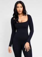 China Women's High Elastic One Piece Romper with Tummy Control and Solid Pattern Skinny Fit for sale