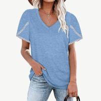 China Summer Sexy Womens Short Sleeve Top in White/Black for Comfortable Daily Wear for sale
