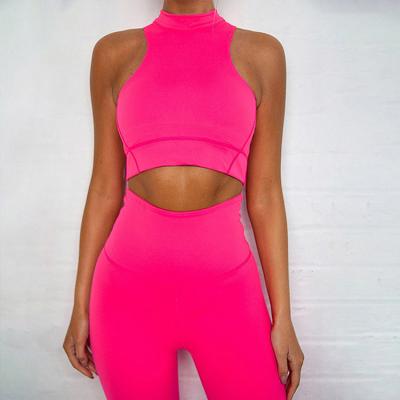 China Sporty Style Women's Solid 2 Piece Yoga Gym Set for Active Women in S-L Size for sale
