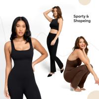 China Summer Knitted High Elastic Women Sleeveless Tight Clothing One Piece Rompers Jumpsuit for sale