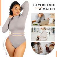 China Custom Logo Autumn Long Sleeve Tight Slimming Tummy Trimmer Control Bodysuit for Women for sale