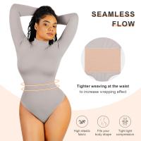 China Custom Logo Autumn Long Sleeve Tight Slimming Tummy Trimmer Control Bodysuit for Women for sale
