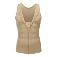 China Adjustable Hooks and Zipper Men Tummy Trimmer Vest Knitted Waist Trainer for Slimming for sale