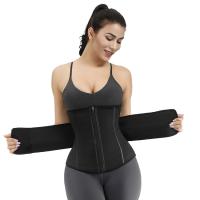 China Double Layered Waist Trainer Corset HEXIN 7 Steel Boned Zipper Belt for Abdomen Strengthening for sale