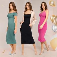 China XS-4XL Custom Built-In Shaper Dresses Bodycon Soft Dress with Spaghetti Strap Outdoor for sale