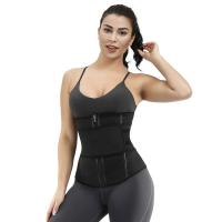 China Double Layered Waist Trainer Corset HEXIN 7 Steel Boned Zipper Belt for Abdomen Strengthening for sale