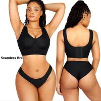 China Black Body Shaping Invisible Push Up Bra with Underwire Support Knitted Weaving Method for sale