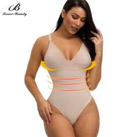China Women's Seamless Shapewear Push Up Waist Trainer with Deep V Bodysuit and Corset for sale
