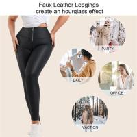 China Adjustable Hooks Women Tummy Trimmer Control High Waist Skinny Leather Pants 2023 Design for sale