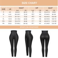 China High Waist Tummy Trimmer Control Leather Pants for Women 65% Nylon 35% Spandex Fabric for sale