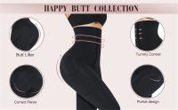China Private Label Tummy Control Pants Breathable Waist Trainer Leggings for Women in Black for sale