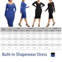 China Knitted Square-Neck Long-Sleeve Bodycon Dress Sustainable Washable and No Decoration for sale