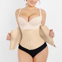 China Custom Logo Shapers Adjustable Hooks and Zipper for Extreme Latex Waist Trainer Corset for sale