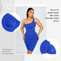 China Summer Bodycon Dress Eco-Friendly Women's One-Shoulder Shapewear with Seamless Design for sale