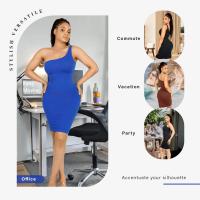China Summer Bodycon Dress Eco-Friendly Women's One-Shoulder Shapewear with Seamless Design for sale