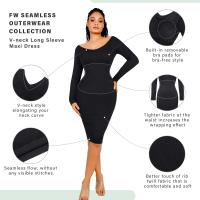 China 2023 Women's Deep V Neck Seamless Body Shaper Dress for Waist Trimming and Bodycon Fit for sale
