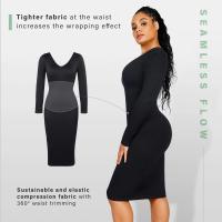 China 2023 Women's Deep V Neck Seamless Body Shaper Dress for Waist Trimming and Bodycon Fit for sale