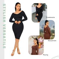 China 2023 Women's Deep V Neck Seamless Body Shaper Dress for Waist Trimming and Bodycon Fit for sale