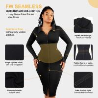 China Seamless Waist Trimming Retro Long Sleeve Shirt Dress With Built In Shapewear Body Shaper For Women for sale