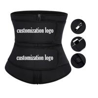 China Customized Logo HEXIN Women's Latex Waist Trainer with Three Hooks and 3 Strap Waist Trimmer for sale
