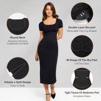 China Custom Built-In Shaper Long Evening Dresses Bodycon Soft Dress for Women Casual Style for sale