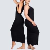 China Autumn Fabric Type Woolen Light Support Crew Collar Long Bulit-In Shapewear Dress for Women for sale