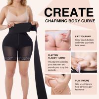 China Firm Control Waist Trainer with Knitted Butt Lifter Waist Wrap Band and Latex Bandage for sale