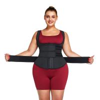 China OEM Waist Trainer HEXIN Black Shaping Front Hooks Adjustable Straps 25 Steel Boned Vest for sale