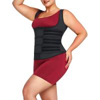 China OEM Waist Trainer HEXIN Black Shaping Front Hooks Adjustable Straps 25 Steel Boned Vest for sale