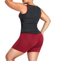 China OEM Waist Trainer HEXIN Black Shaping Front Hooks Adjustable Straps 25 Steel Boned Vest for sale
