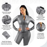 China Women 3 Pieces Sauna Sweat Sets Sport Tops Yoga Sports Pants And Bra With Removable Cups for sale