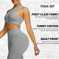 China Women's Seamless Sports Leggings Set with High Waist Fabric 78% polyester 22% spandex for sale
