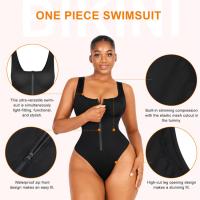 China HEXIN Custom Logo Two Piece High Waist Workout Women Bikini Swimwear Shapewear Bodysuits Set for sale