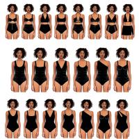 China Custom High Waist Fitness Bikini One Piece Women Swimwear AS SHOW 82%Nylon 18%Elastane for sale