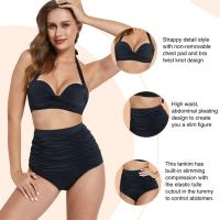 China Hexin Custom High Waist Suit Breathable Solid Shapewear for Women Fitness Swimwear for sale