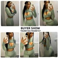 China Polyester/Spandex Fabric HEXIN Seamless High Waist Women Yoga Set for Gym Fitness for sale